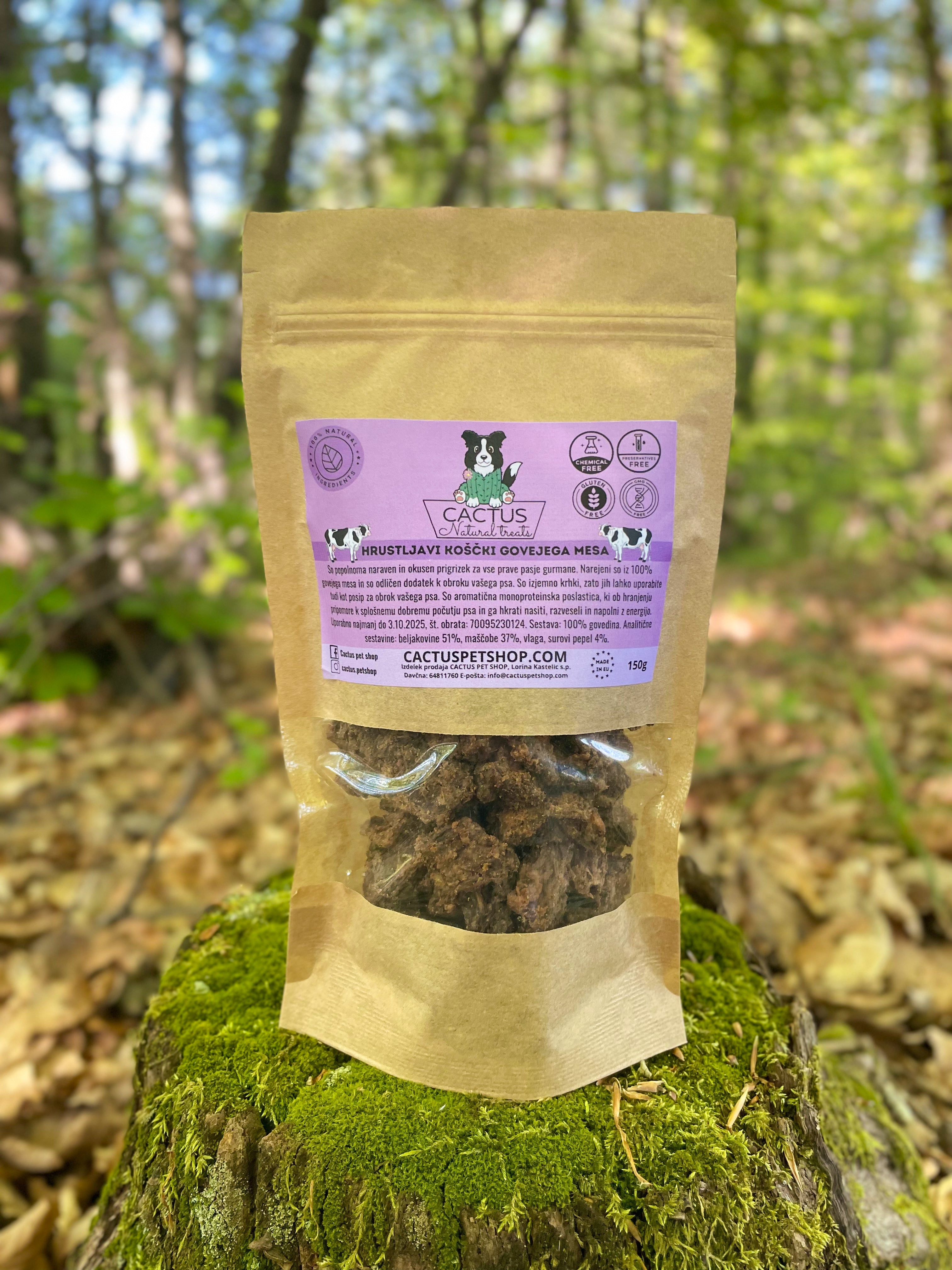 Crispy pieces of beef 150g – Cactus Pet Shop